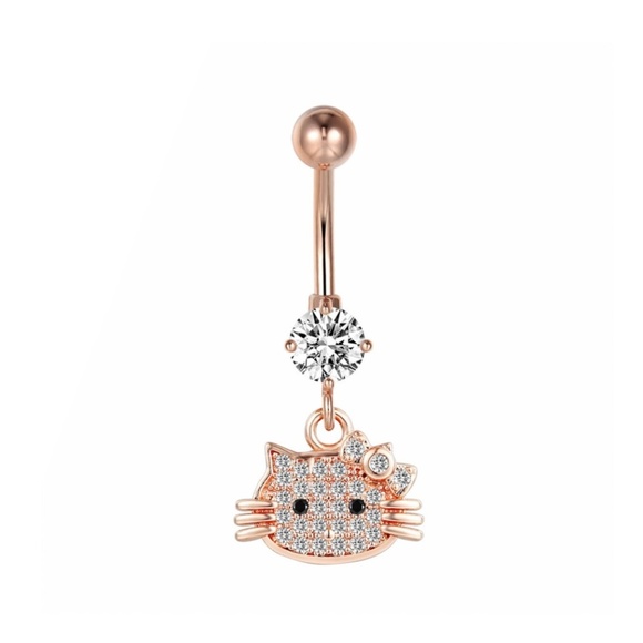 Hello Kitty | Jewelry | Hello Kitty Navel Belly Button Ring Rose Gold ...